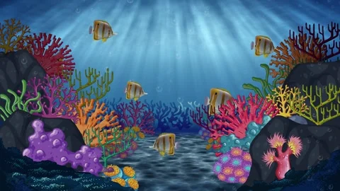Colorful Underwater Coral Animation Loop | Stock Video | Pond5