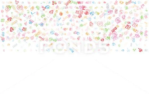 Colorful vector background made from Tamil alphabets, scripts, letters ...