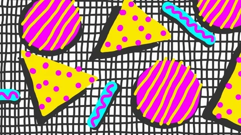 Colorful wiggly hand drawn grid pattern ... | Stock Video | Pond5