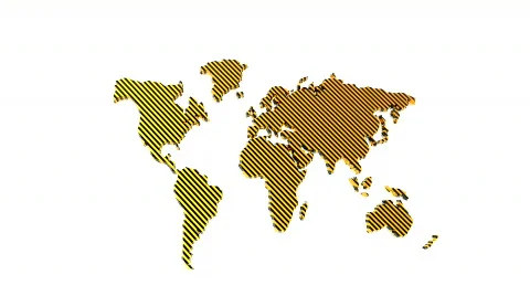 colorful world geographical rotated map ... | Stock Video | Pond5