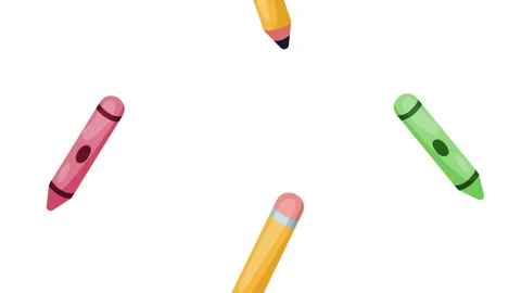 colors crayons and pencils animation | Stock Video | Pond5