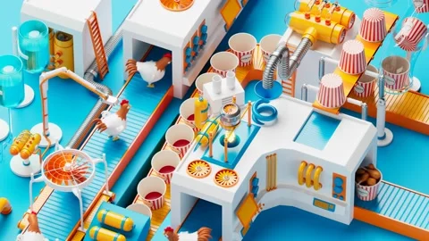 Colourful animation of preparation fried... | Stock Video | Pond5