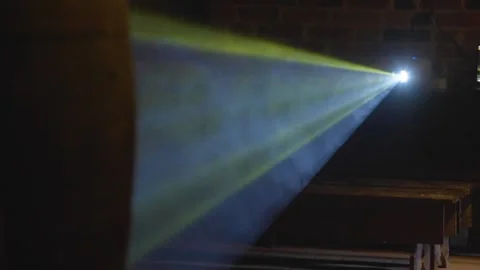 Colourful beams of a projector in an in ... | Stock Video | Pond5