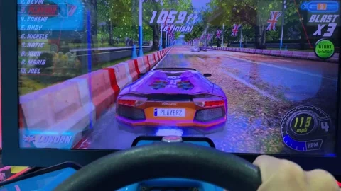 Car Game Screen Stock Video Footage | Royalty Free Car Game Screen ...