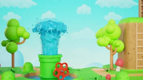 colourful cartoon water pipe animation | Stock Video | Pond5