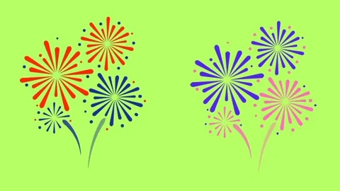 Colourful fireworks animation isolated... | Stock Video | Pond5