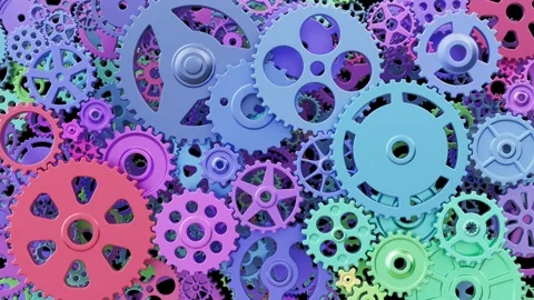colourful gear cog animation | Stock Video | Pond5