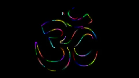 Colourful Om symbol in Hindu culture wit... | Stock Video | Pond5