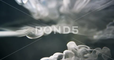 Colourful Paint Threads and Drops Mixing in Water. Ink swirling ...