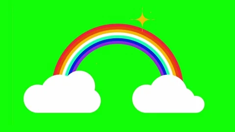 Colourful Rainbow with clouds animation.... | Stock Video | Pond5