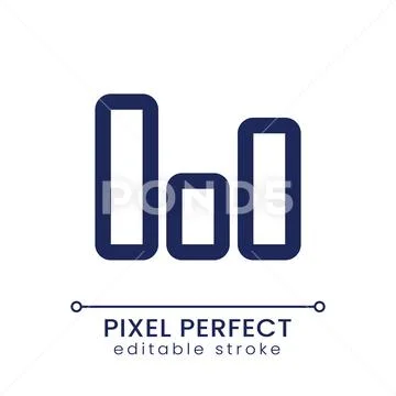 Column chart pixel perfect linear ui icon: Royalty Free #217678410