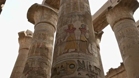 Columns and Pylons in the Ancient Karnak... | Stock Video | Pond5