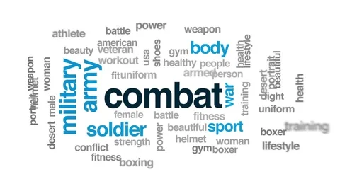 Combat animated word cloud, text design ... | Stock Video | Pond5