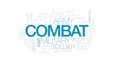 Combat animated word cloud, text design ... | Stock Video | Pond5