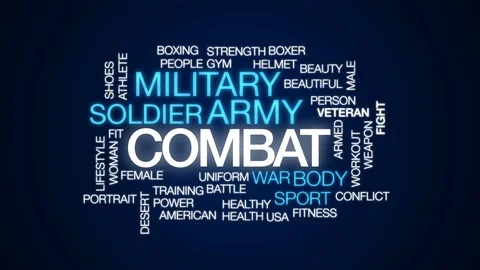 Combat animated word cloud, text design ... | Stock Video | Pond5