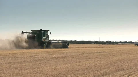 combine harvester rear view | Stock Video | Pond5