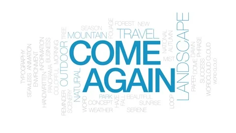 Come again animated word cloud. Kinetic ... | Stock Video | Pond5