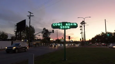 Neon Car Sign Stock Videos – Royalty-Free HD & 4K Videos