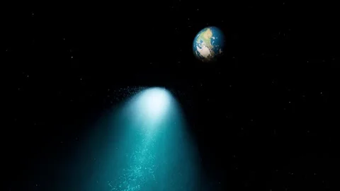 Comet flying past Earth | Stock Video | Pond5