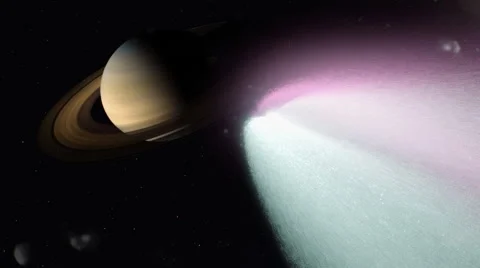 Comet Toward Saturn | Stock Video | Pond5