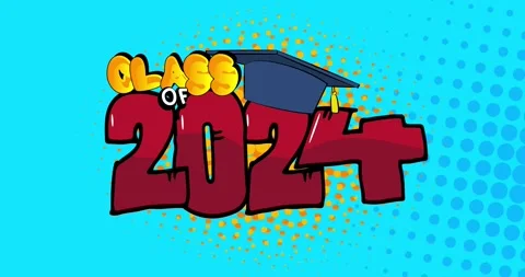 Comic Book 2024 Graduation animation | Stock Video | Pond5