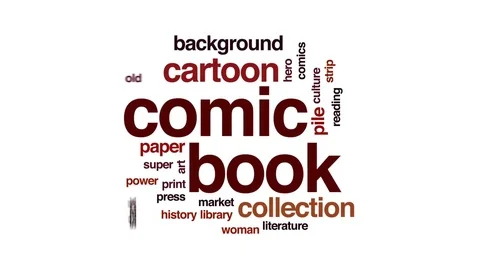 Comic book animated word cloud, text des... | Stock Video | Pond5