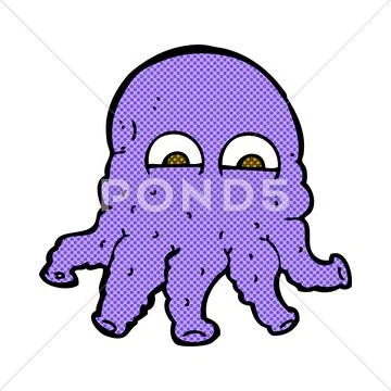 Comic cartoon alien squid face: Royalty Free #45504254