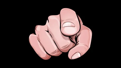 Comic Finger Pointing Icon Animation | Stock Video | Pond5