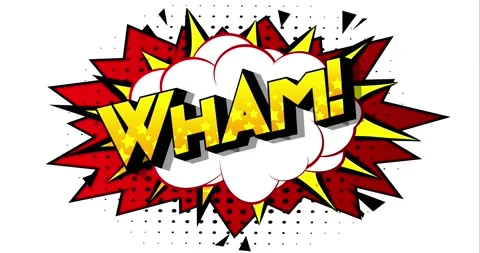 Comic lettering wham. 4k animated text w... | Stock Video | Pond5