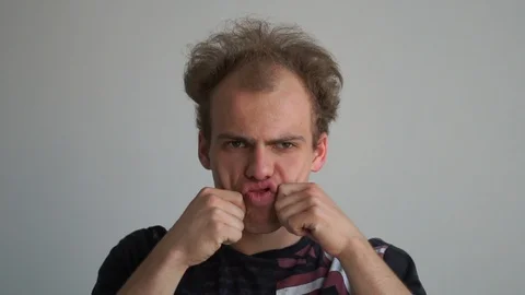 Comic man mimicking and making his lips ... | Stock Video | Pond5