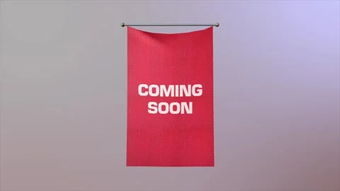 Coming Soon Dropping Rolled Banner | Stock Video | Pond5