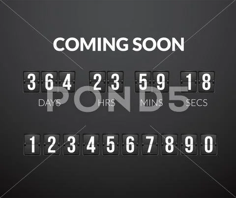 Coming Soon, flip countdown timer panel: Graphic #68495973