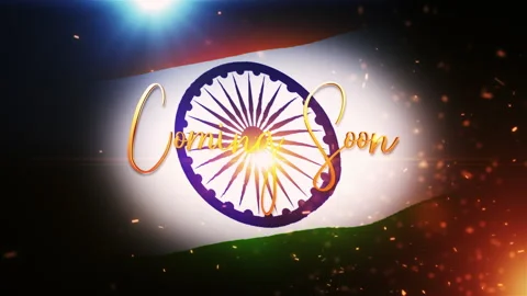 Coming Soon gold text with India flag ba... | Stock Video | Pond5