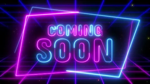 coming soon neon text animated text comi... | Stock Video | Pond5