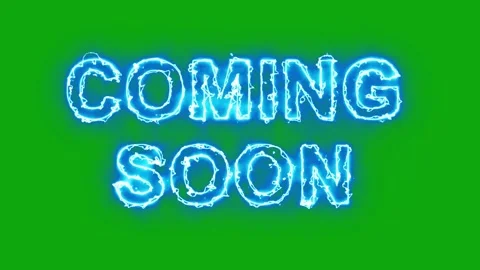 Coming Soon text with lightning energy s... | Stock Video | Pond5