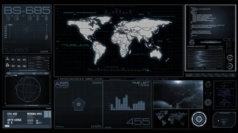Command Center UI design hud screen.mp4 | Stock Video | Pond5
