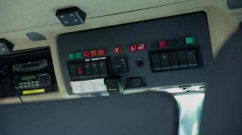 Command panel inside of the fire truck | Stock Video | Pond5