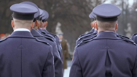 The commander gives awards to soldiers i... | Stock Video | Pond5