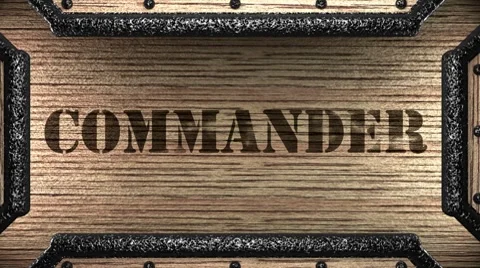 commander on wooden stamp | Stock Video | Pond5