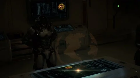 Commander's rally cry prepares futuristi... | Stock Video | Pond5