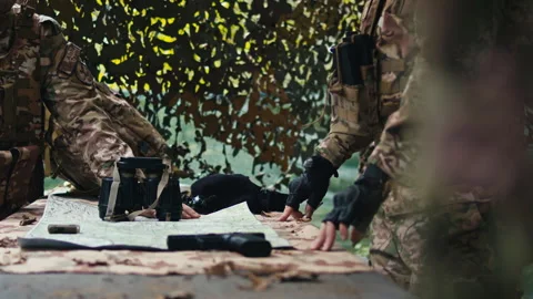 The Commanders Stand at the Table and Pl... | Stock Video | Pond5