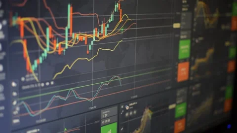 commerce market screen. trading chart bu... | Stock Video | Pond5