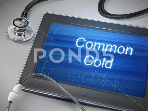 Common cold words display on tablet: Graphic #45736069