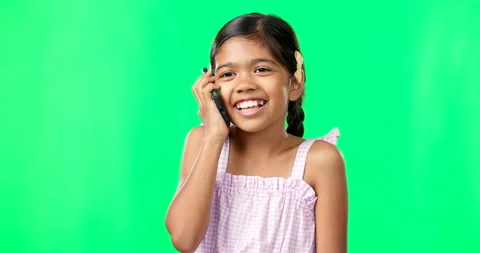 Communication, green screen and girl wit... | Stock Video | Pond5