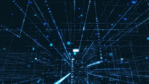 Communication network concept. Binary co... | Stock Video | Pond5