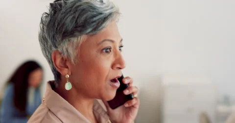 Communication, phone call and smile with... | Stock Video | Pond5