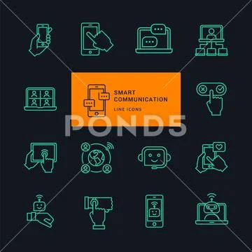 Communication smart technologies icons ~ Clip Art #153375415