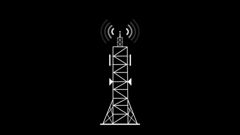 Communication Tower with Signal Waves An... | Stock Video | Pond5
