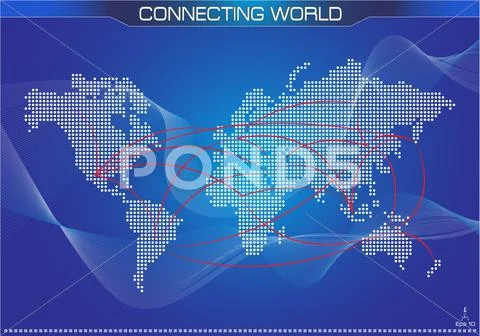 Communication world map illustration Illustration #46572732