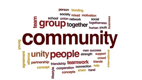 Community animated word cloud, text desi... | Stock Video | Pond5